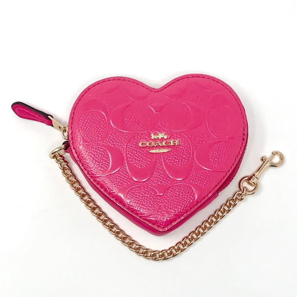 Coach | Accessories | Last Coach Signature Neon Pink Heart Coin Purse ...
